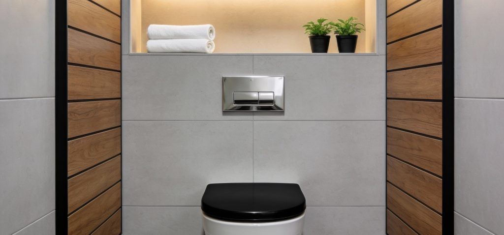 Habillage WC suspendu avec niche : transformer le coffrage en atout ...