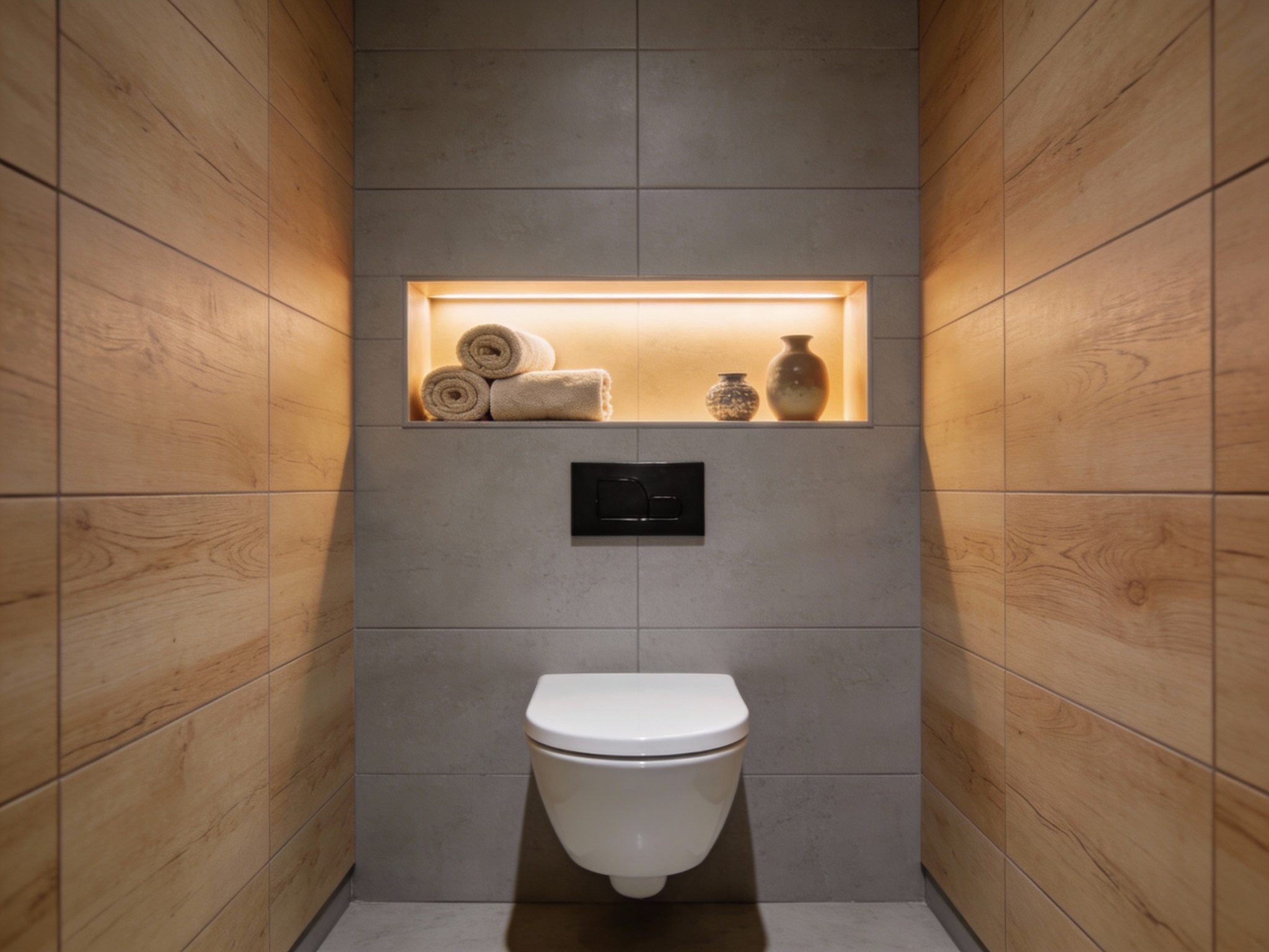 Habillage WC suspendu avec niche : transformer le coffrage en atout ...